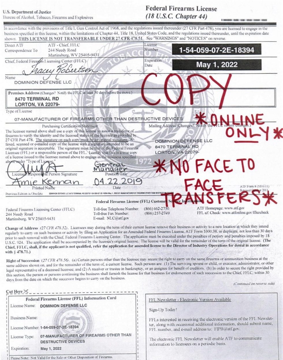 FFL Transfers | Dominion Defense LLC